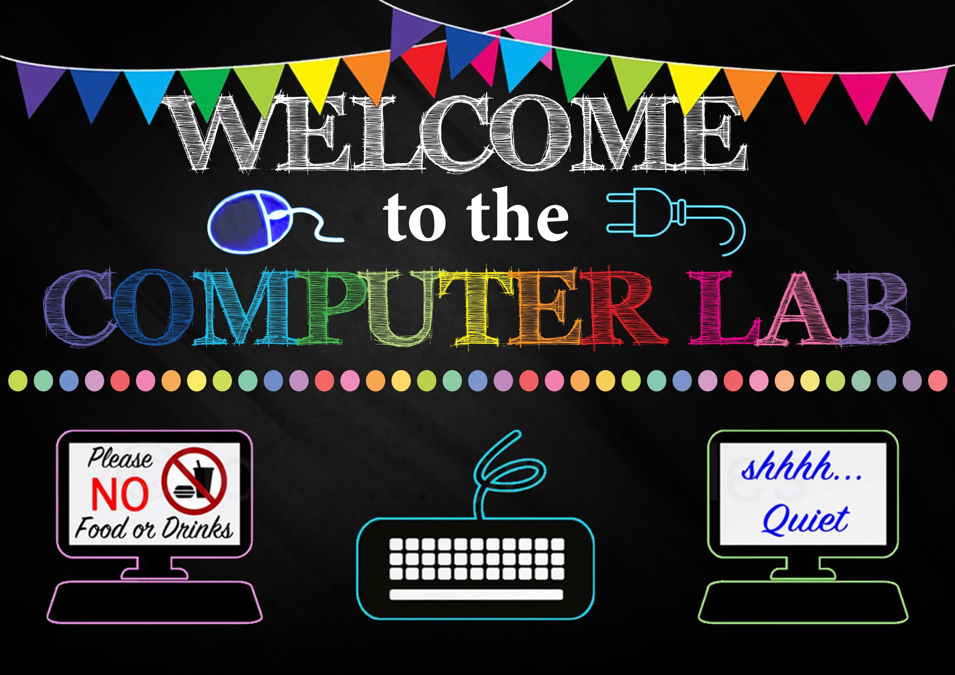 computer lab door decorations